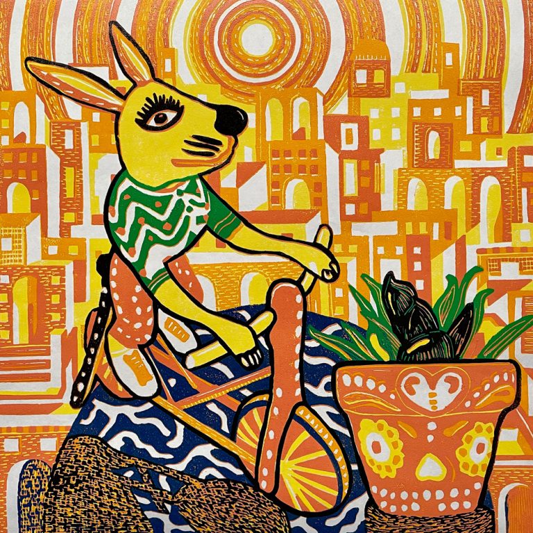 Oxaca Cyclist & Cactus – Derby Print Open